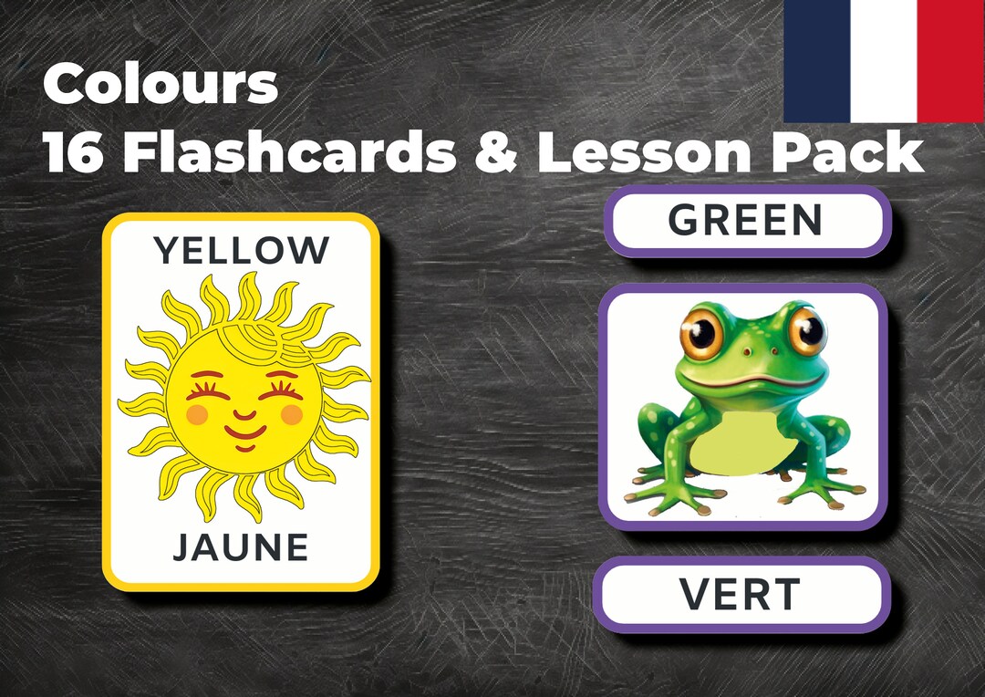 French 16 Colors Vocabulary Flashcards - Complete Lesson & Learning ...