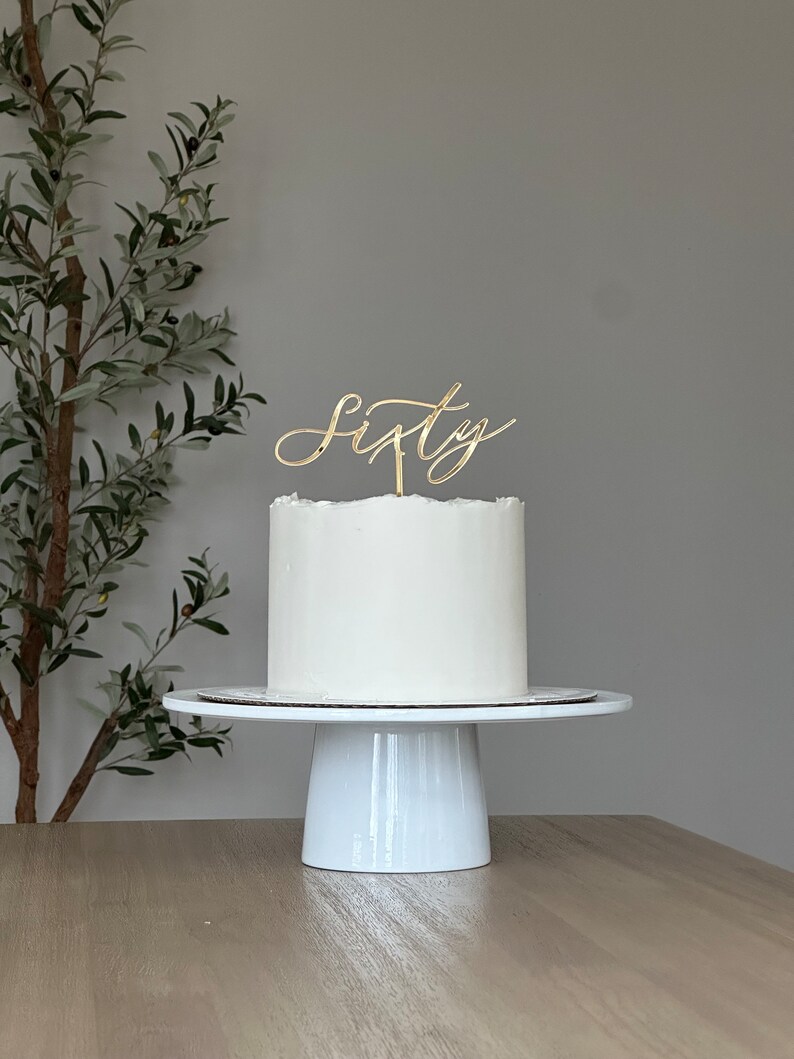 Sixty Cake Topper, 60th Cake Topper, Acrylic Cake Topper, Birthday Cake ...