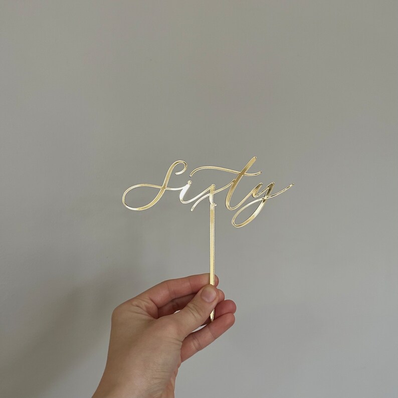 Sixty Cake Topper, 60th Cake Topper, Acrylic Cake Topper, Birthday Cake ...
