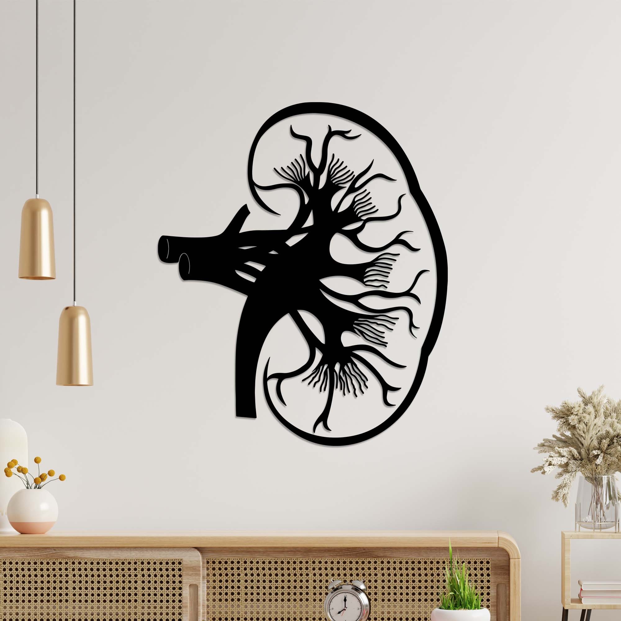 Kidney Metal Sign Wall Art With Led Lights, Anatomical Kidney, Metal ...