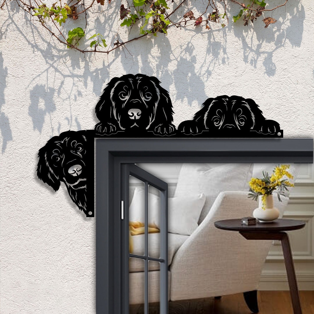 Golden Door Topper, Dog Door Corner Sign, Black Dog Sign, Dog Door ...