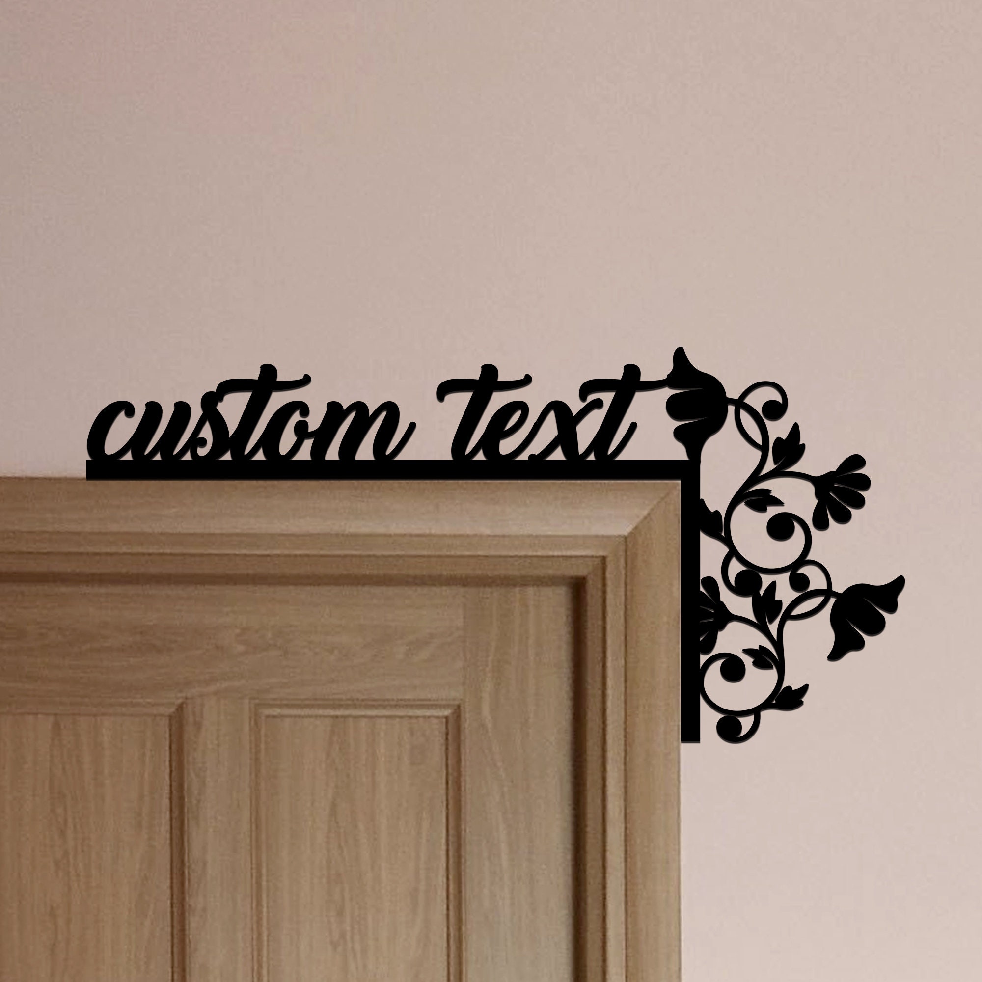 Personalized Door Corner Sign, Floral Door Topper, Metal Door Corner ...