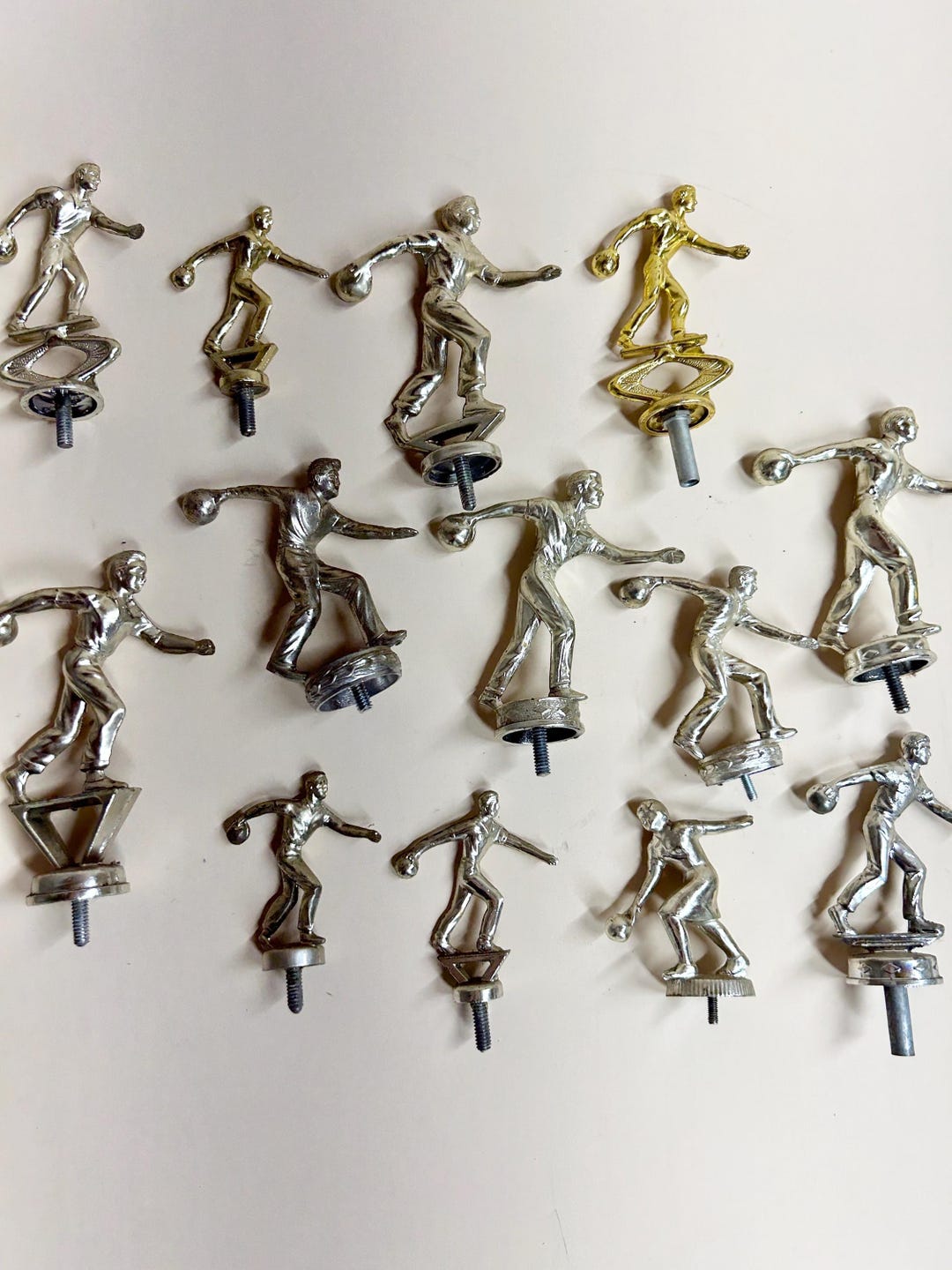 Vintage Metal Bowling Trophy Toppers, Mid Century, Dundie Award, DIY - Etsy