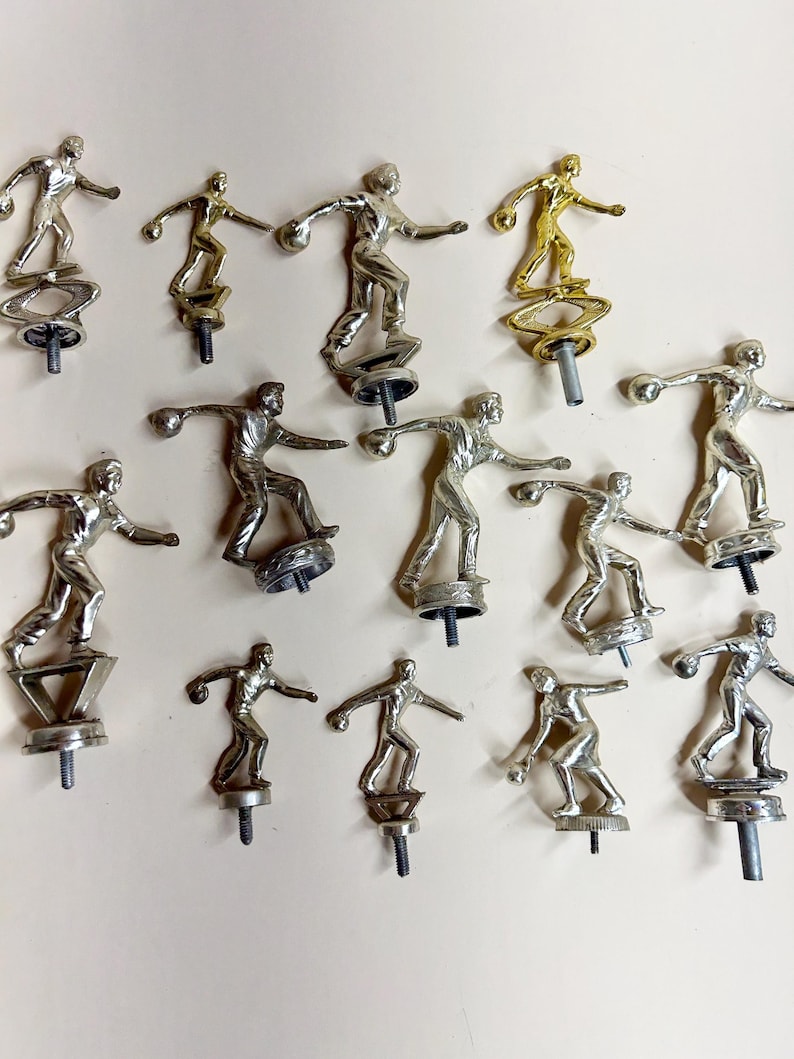 Vintage Metal Bowling Trophy Toppers, Mid Century, Dundie Award, DIY - Etsy
