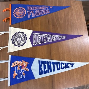 Vintage College Pennants - Your Choice! - University Kentucky, Florida ...