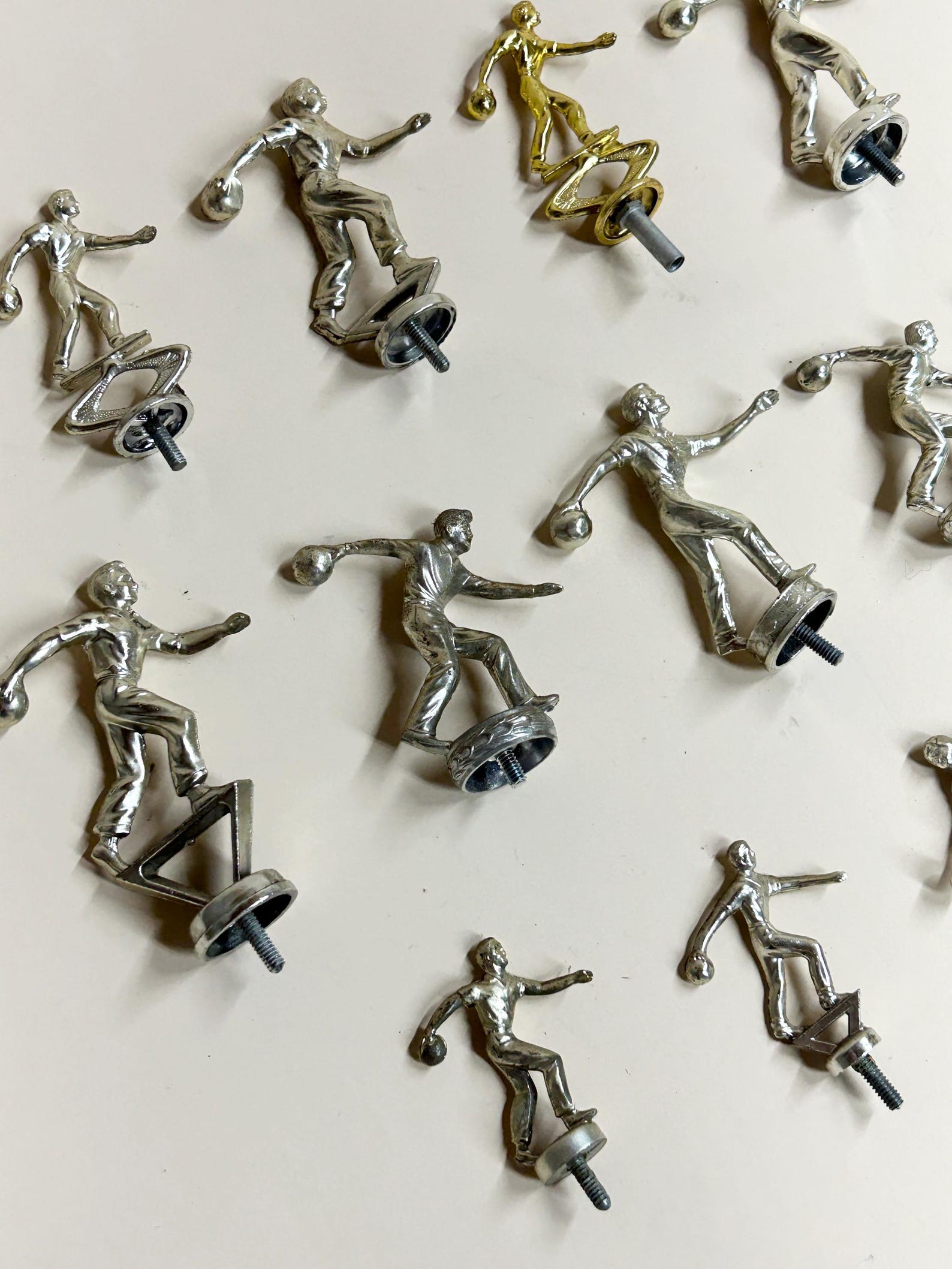 Vintage Metal Bowling Trophy Toppers, Mid Century, Dundie Award, DIY - Etsy