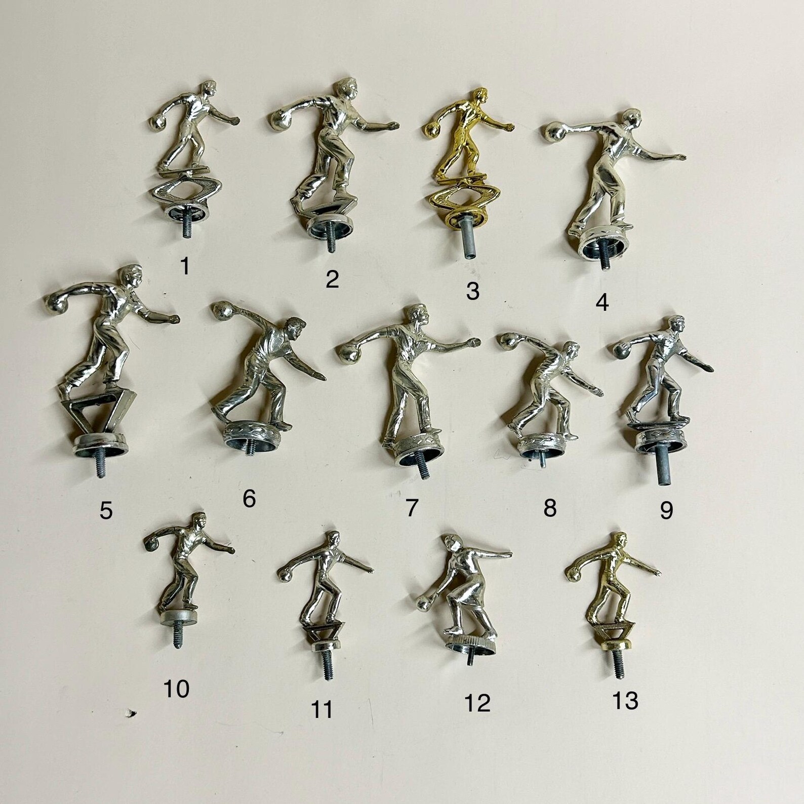 Vintage Metal Bowling Trophy Toppers, Mid Century, Dundie Award, DIY - Etsy