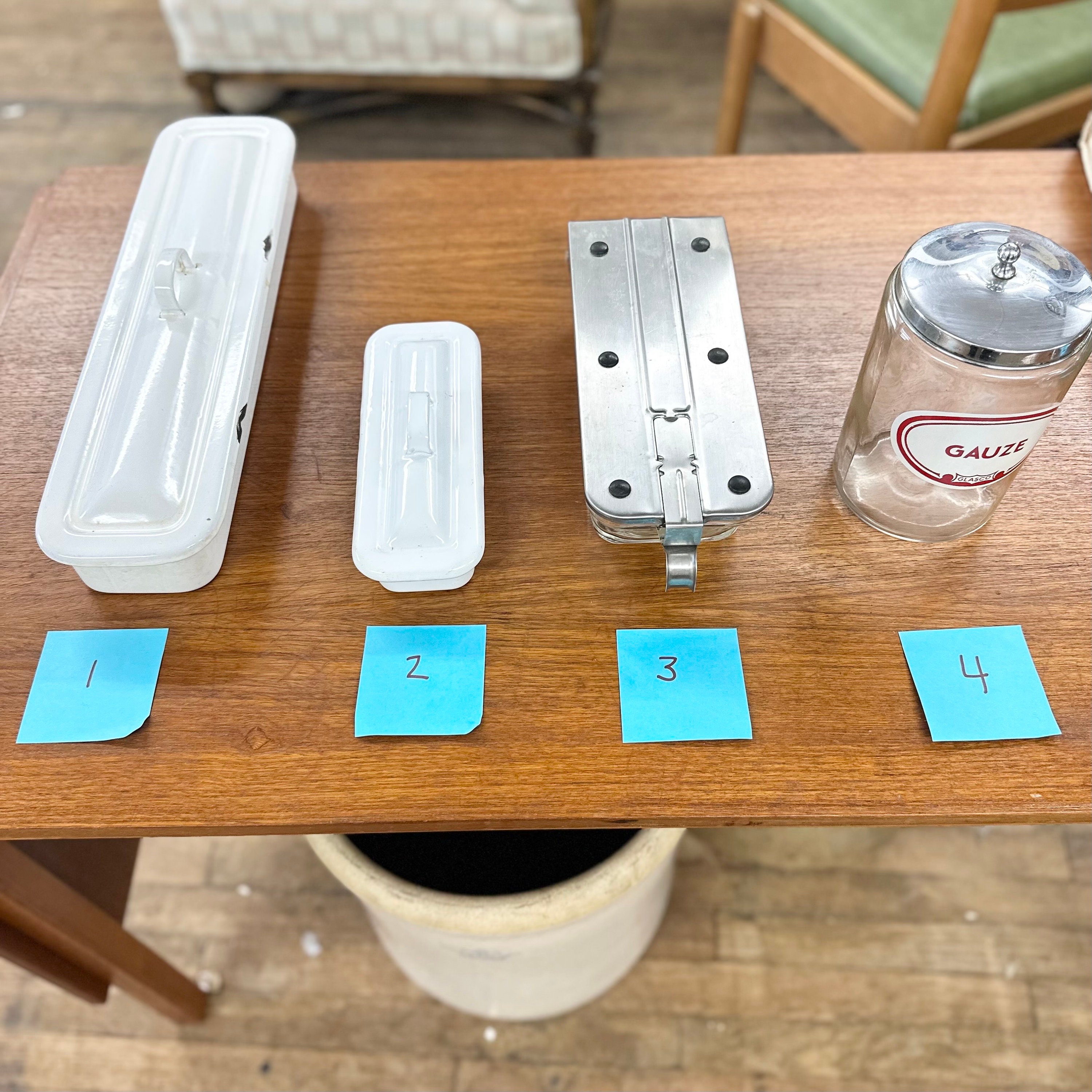 Rare Antique Medical Containers, Gauze Apothecary Glass Jar, Vintage ...