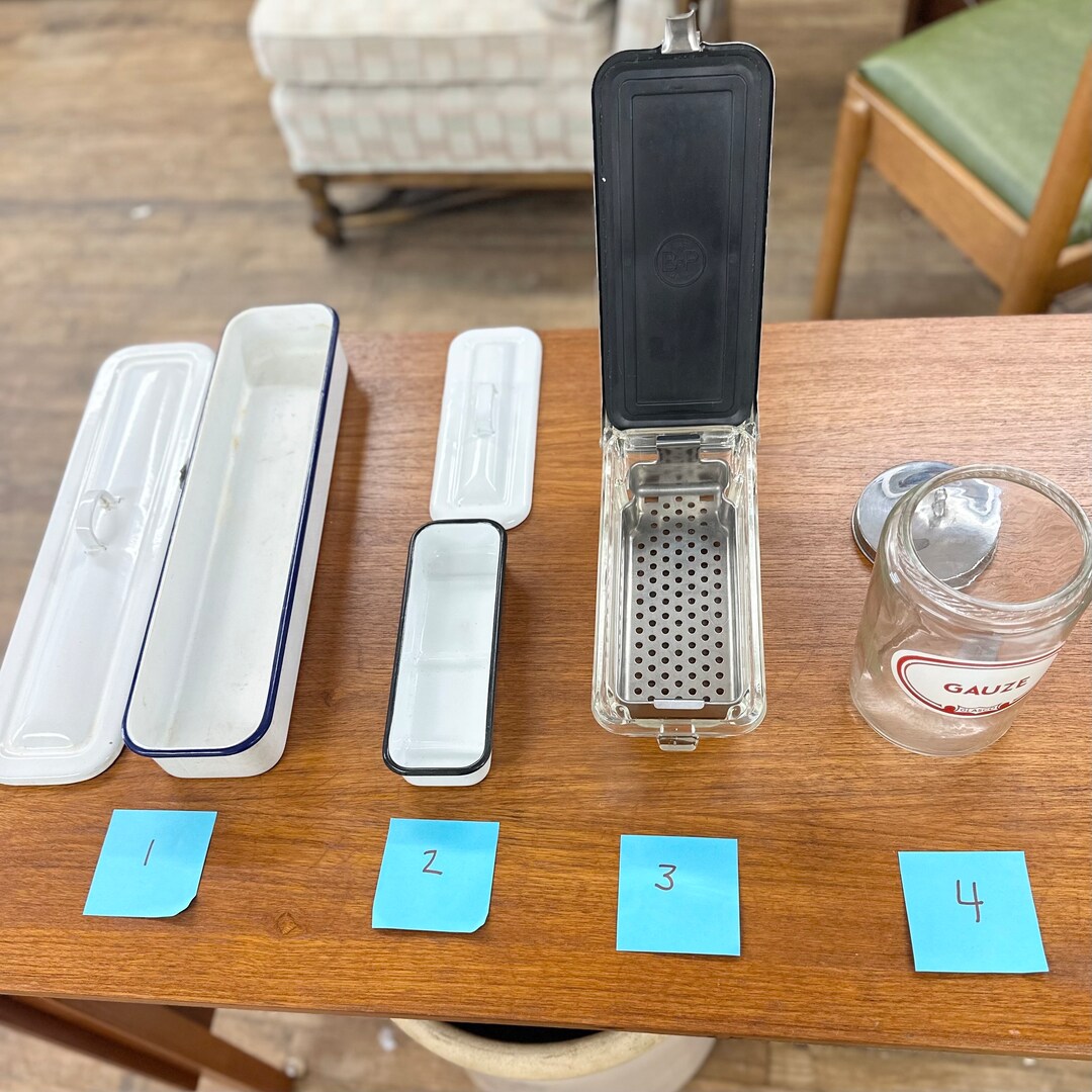 Rare Antique Medical Containers, Gauze Apothecary Glass Jar, Vintage ...