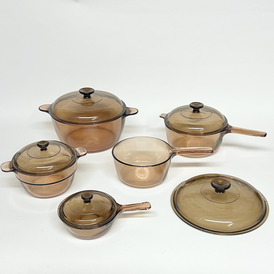 Vintage Corning Visions Visionware, Corningware, Amber Glass, Saucepan ...