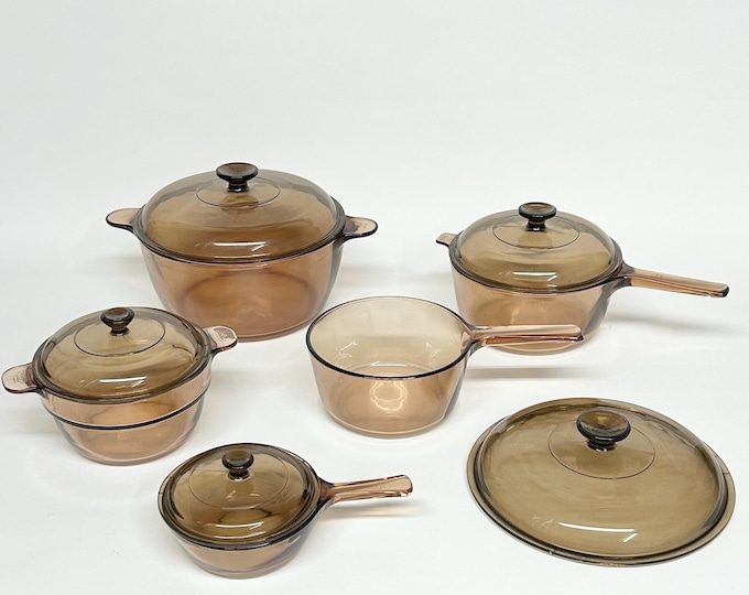 Vintage Corning Visions Visionware, Corningware, Amber Glass, Dutch ...