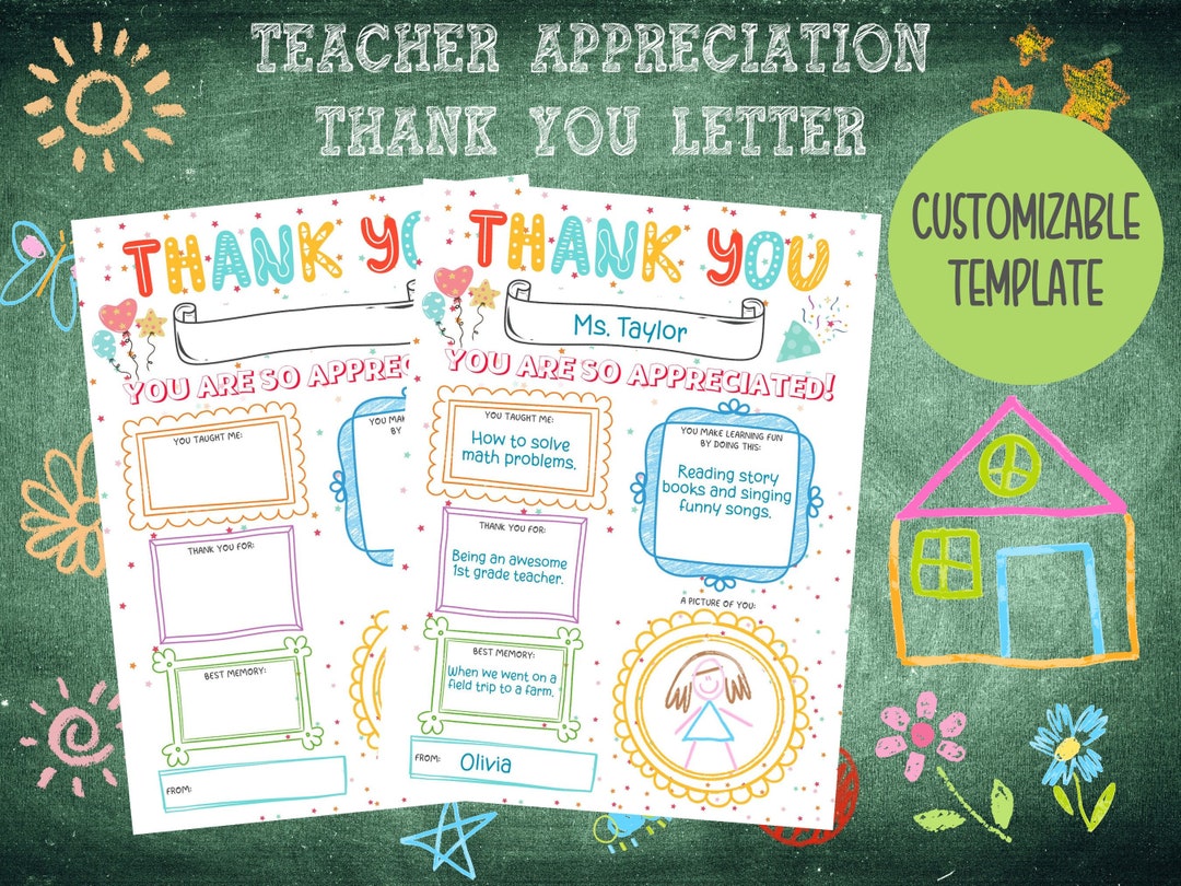 Teacher Appreciation Week, Thank You Letter for Teacher, Teacher ...