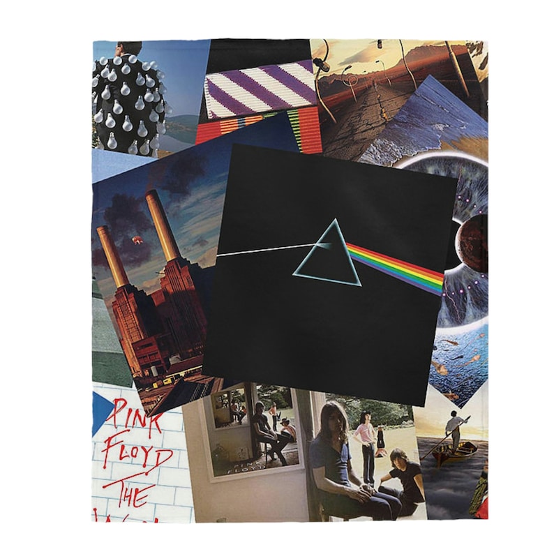 Pink Floyd Album Cover Collage Velveteen Blanket Amazing Holiday Gift ...