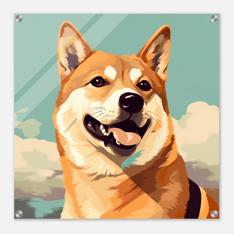 Shiba Inu Portrait Print Wall Art Home Decor - Etsy