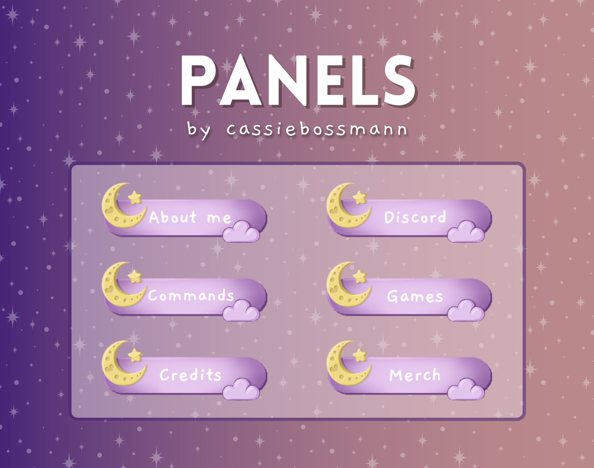 Celestial Witch Twitch Panels Twitch Streamer Overlays - Etsy