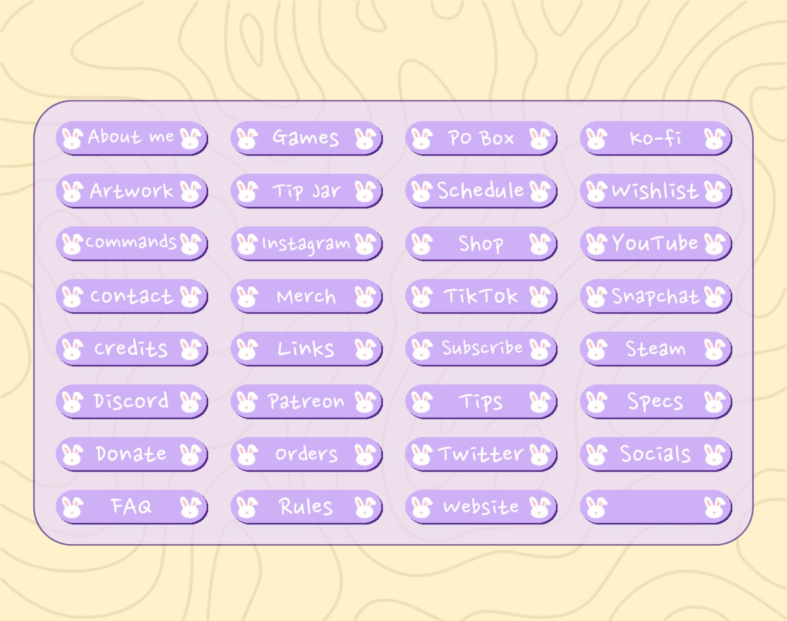 32 Cute Bunny Panel Twitch Panels Lofi Cute Cottage Gamer Pngs for ...