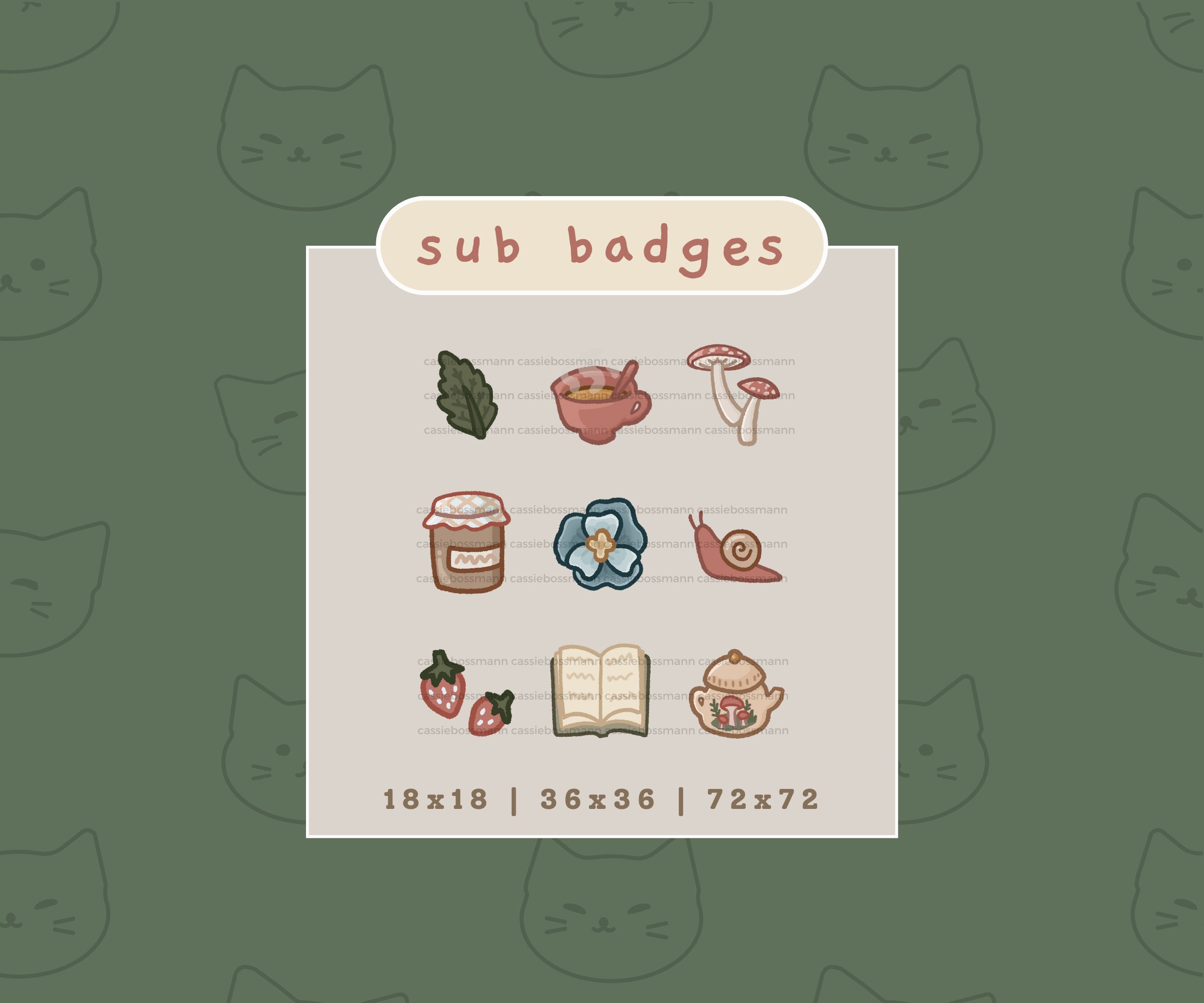 Cottagecore Sub/bit Badges (9) | Twitch Youtube Discord | Sub Bit ...