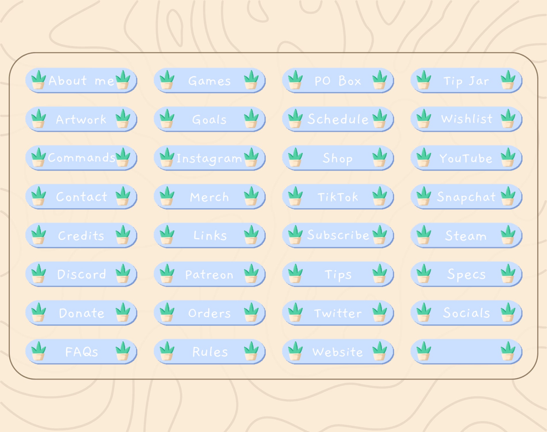 32 Cute Plant Panel Twitch Panels Lofi Cute Cottage Gamer Pngs for ...