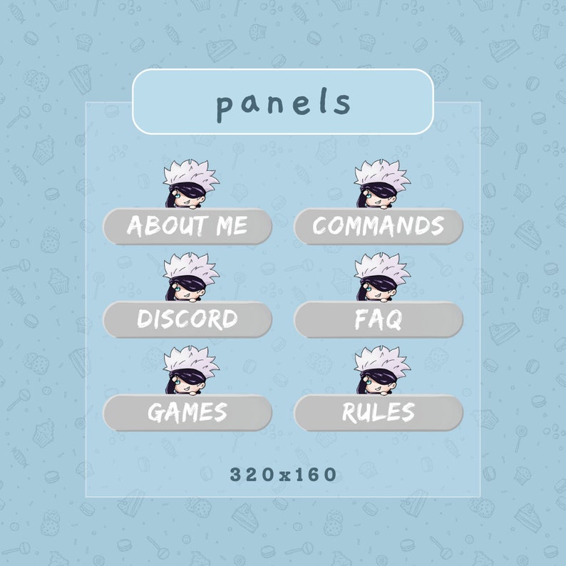 32 Cute Chibi Twitch Panels Anime Boy Panels for Twitch Streamers Anime ...