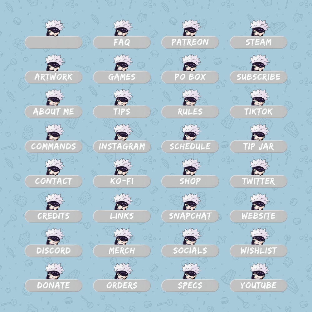 32 Cute Chibi Twitch Panels Anime Boy Panels for Twitch Streamers Anime ...