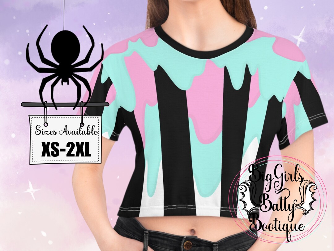 Cute Crop Top Tee, Belly Shirts, Kawaii Colors, Gothic Clothing, Punk ...