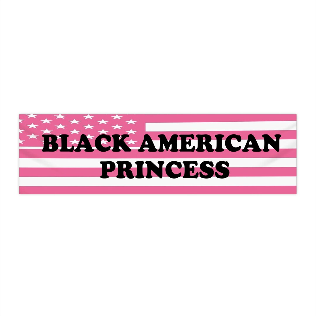 Black American Princess Bumper Sticker | Pink Flag Design - Etsy