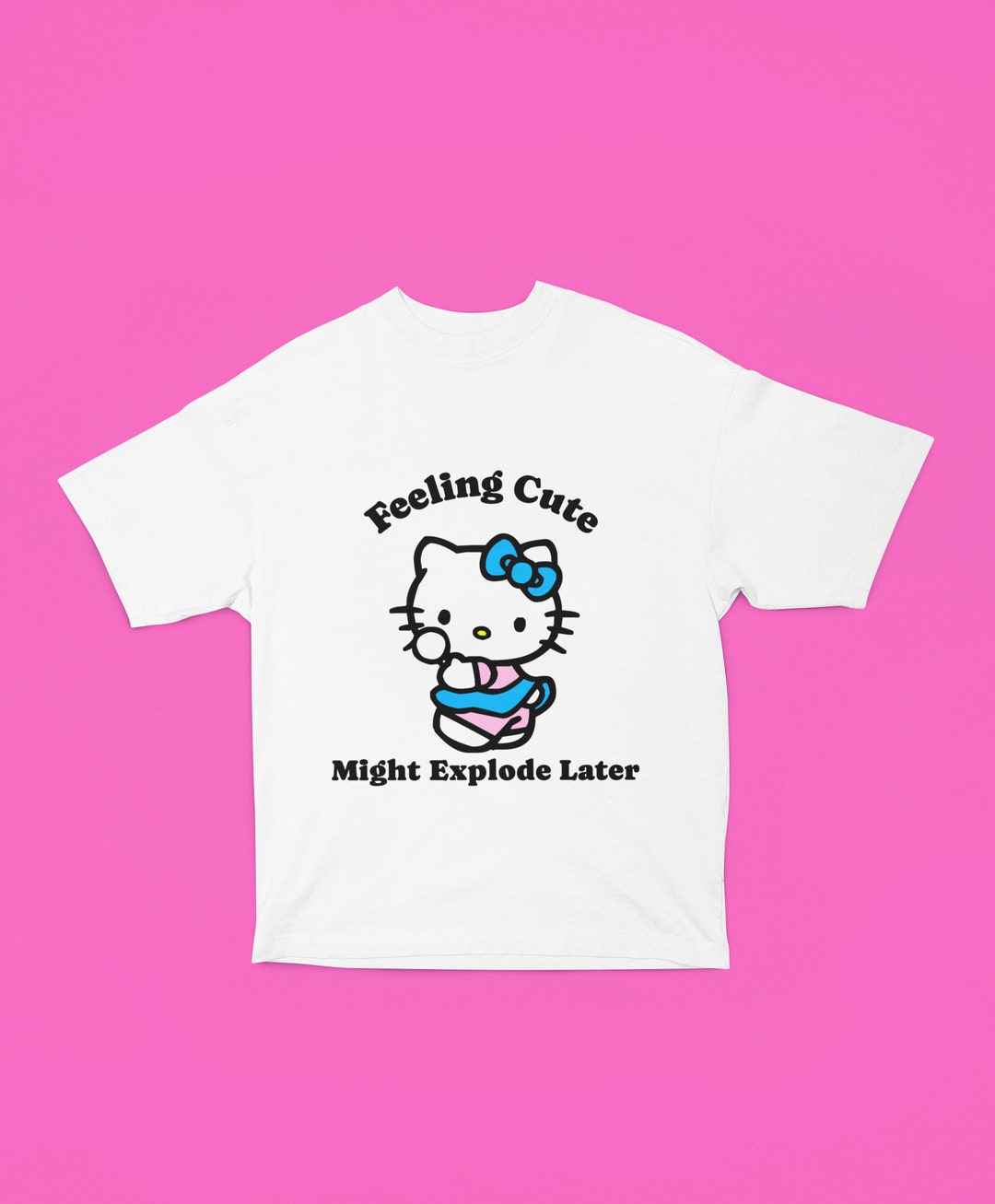 Hello Kitty Oversize Shirt, Drop Shoulder Fashion Gothic Tee ...