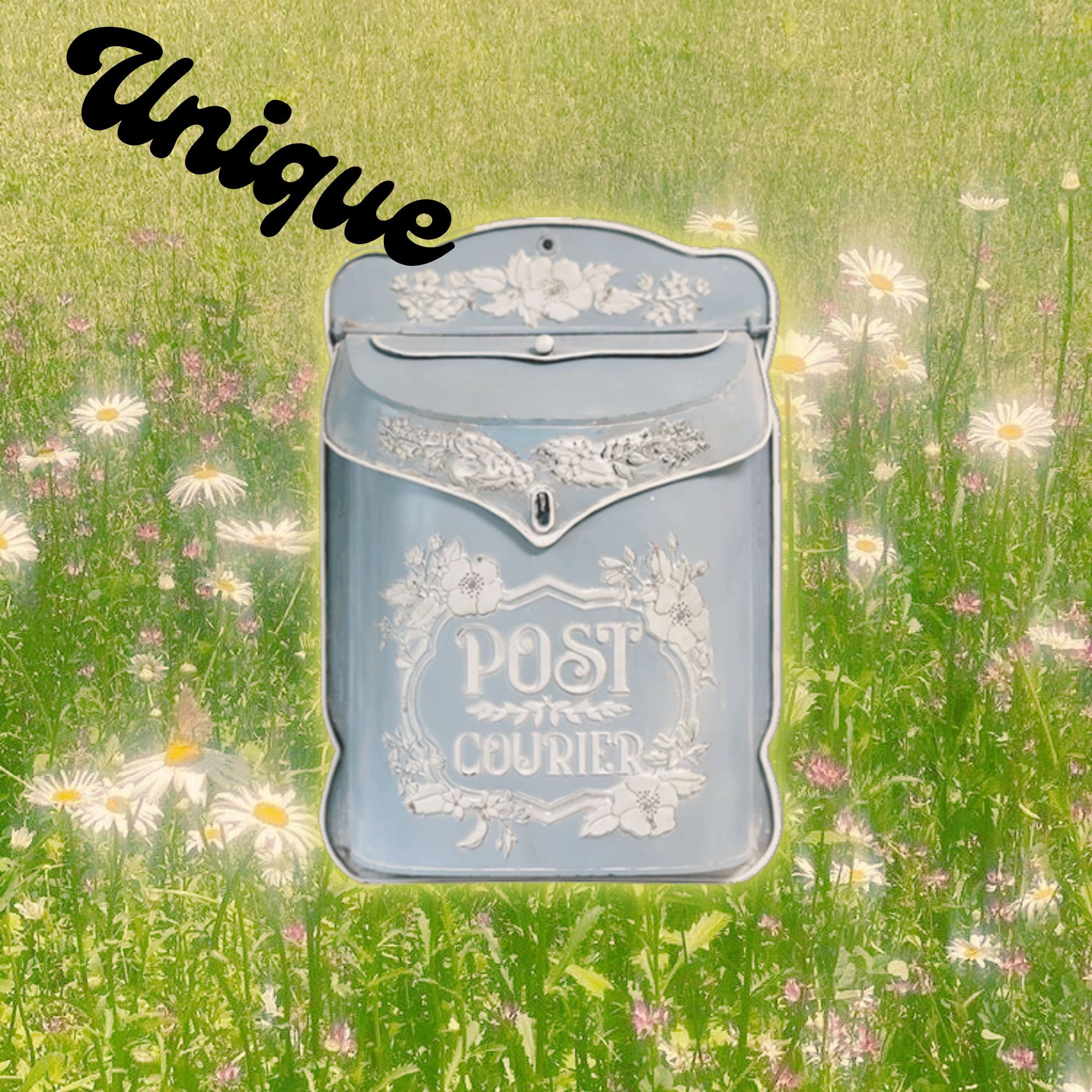 Floral Antique Mailbox Farmhouse Mailbox, Farmhouse Porch, Garden Decor ...