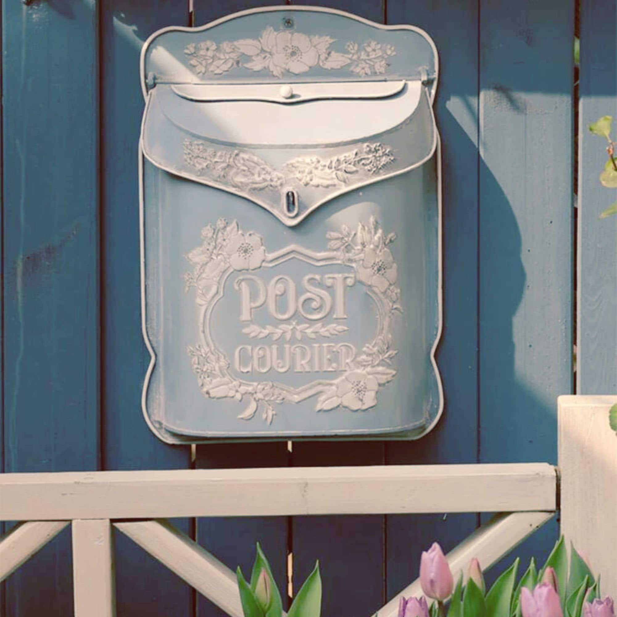 Floral Antique Mailbox Farmhouse Mailbox, Farmhouse Porch, Garden Decor ...