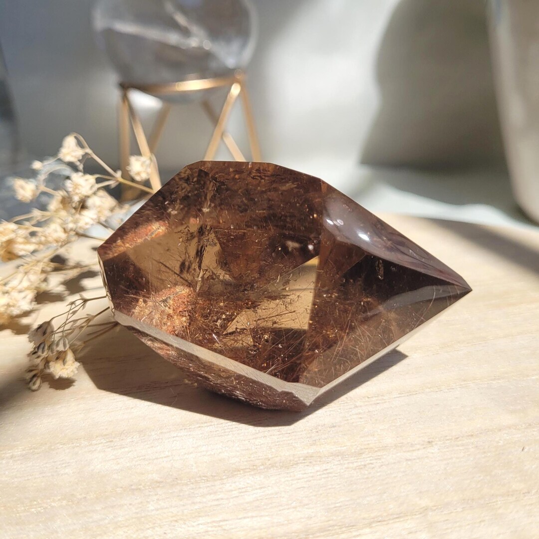 Brazilian Smoky Quartz With Rutile Inclusions Freeform - Faint Phantom ...