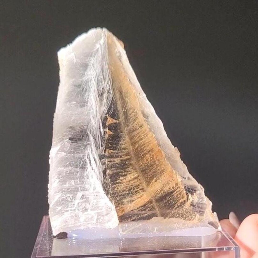 Bicolor Golden White Selenite Raw Specimen From Montalbán, Spain ...