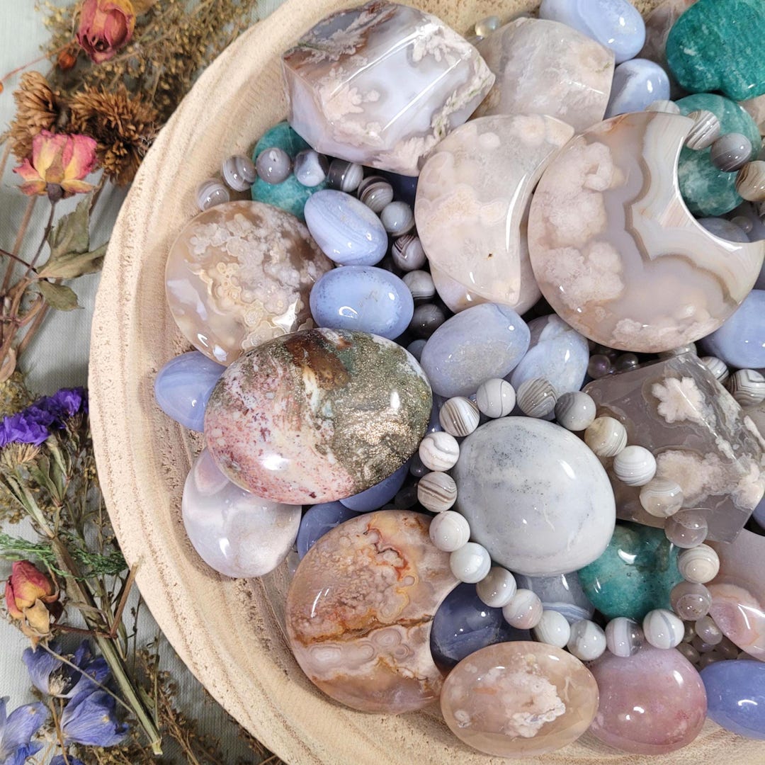 Dream Celestia Tumble Mix Mystery Scoops - Blue Lace Agate, Amazonite ...