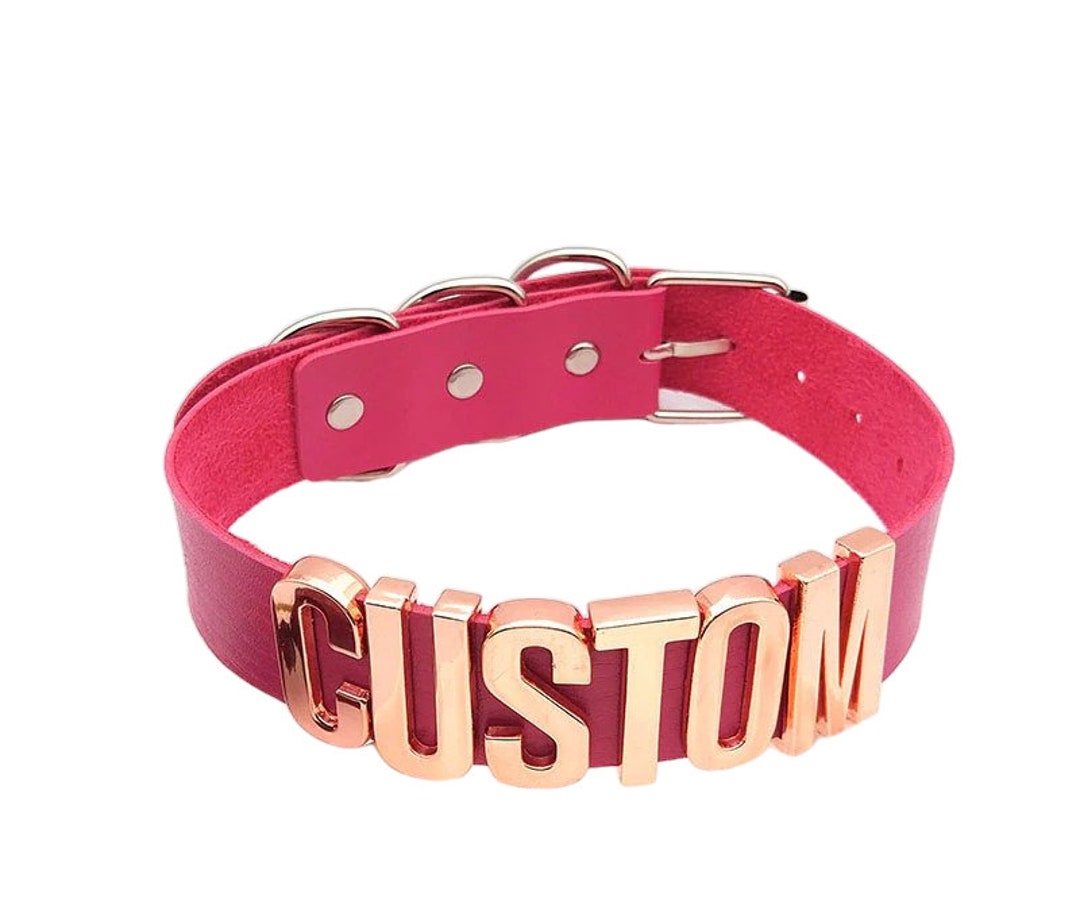 30mm Vegan Leather Choker Collar With Customisable Lettering - Etsy