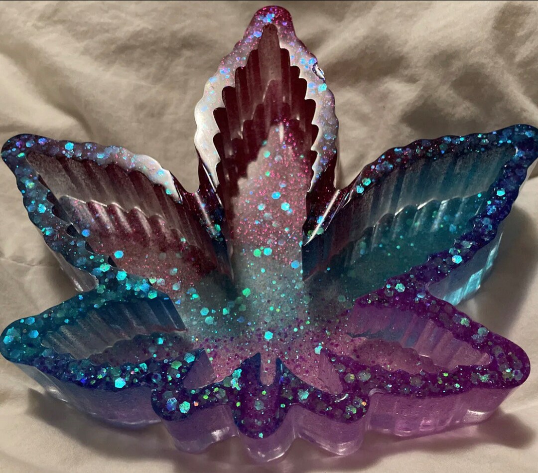 Cannabis Leaf Ashtray Mermaid Colors - Etsy