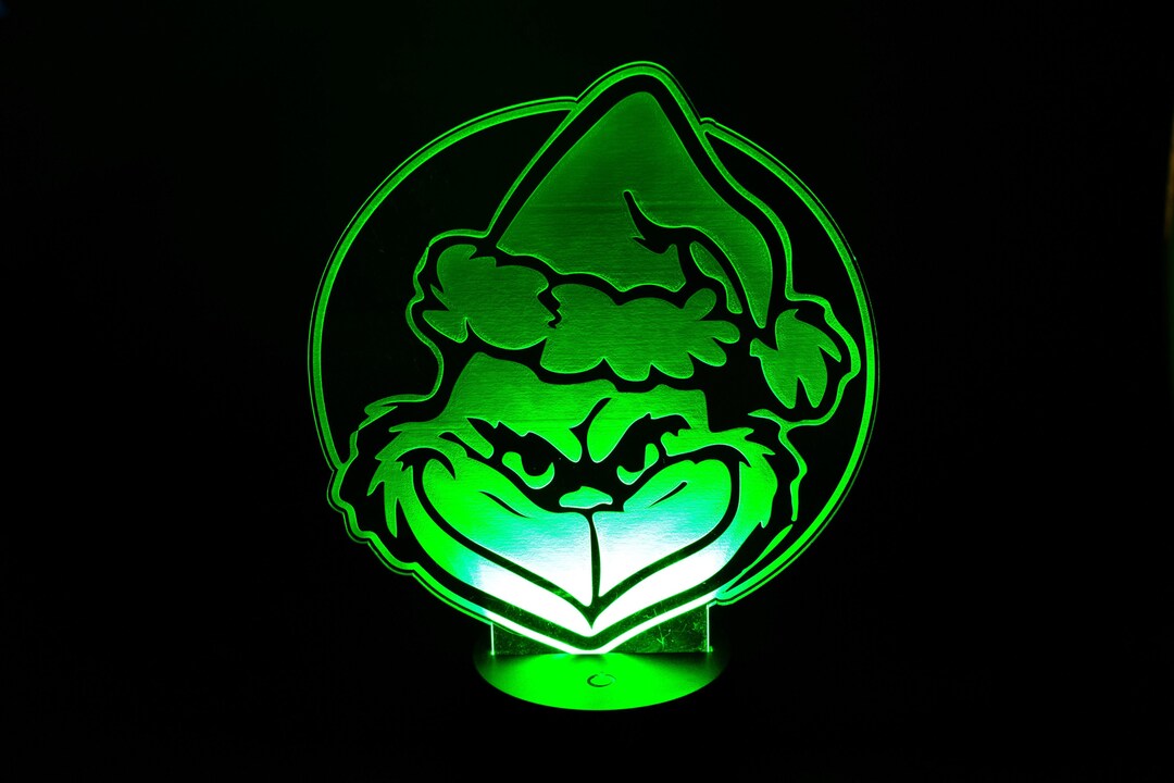 Grinch Face Sign Acrylic Light Grinch LED Light Grinch Light for ...