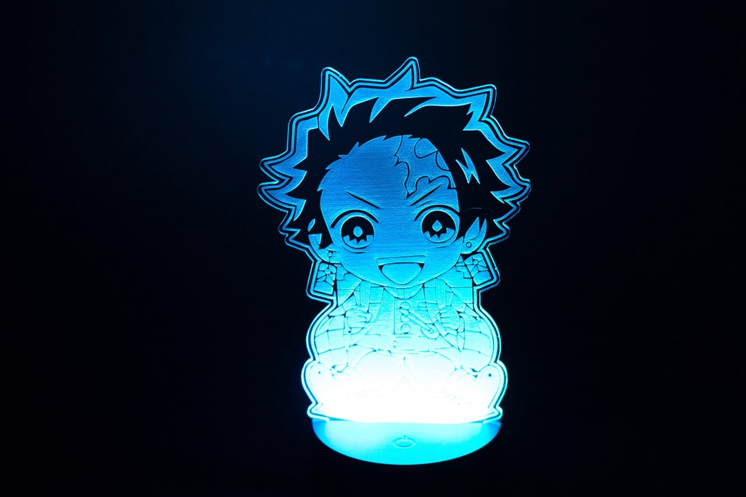Cute Chibi Tanjiro Acrylic LED Light Demon Slayer Light - Etsy