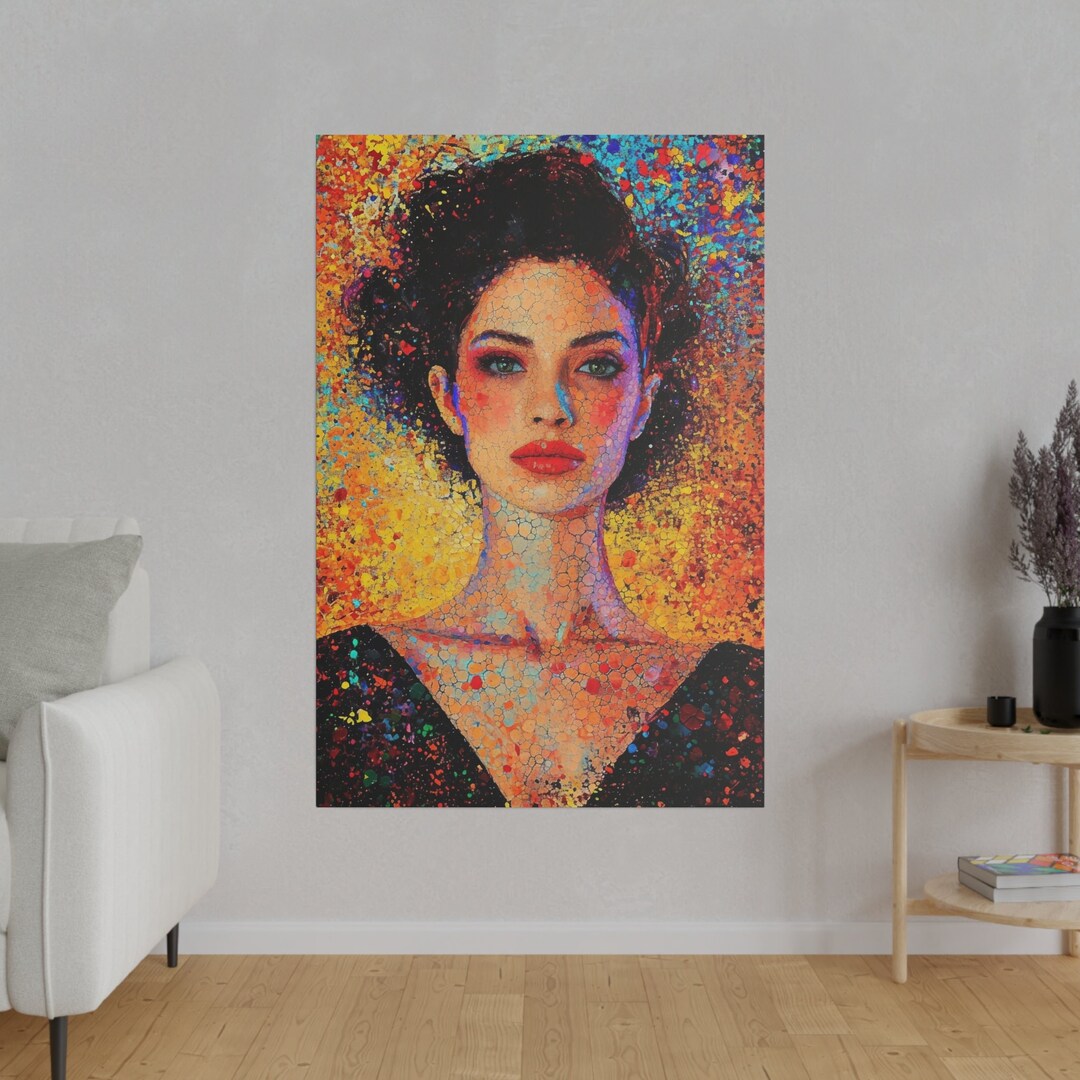 Dazzle - Vibrant Pointillism Painting of a Woman - Portrait of a Woman ...