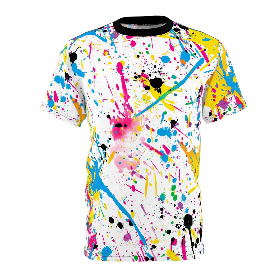 Paint Splatter All Over Print T-shirt – Funky Unisex Tee - Etsy