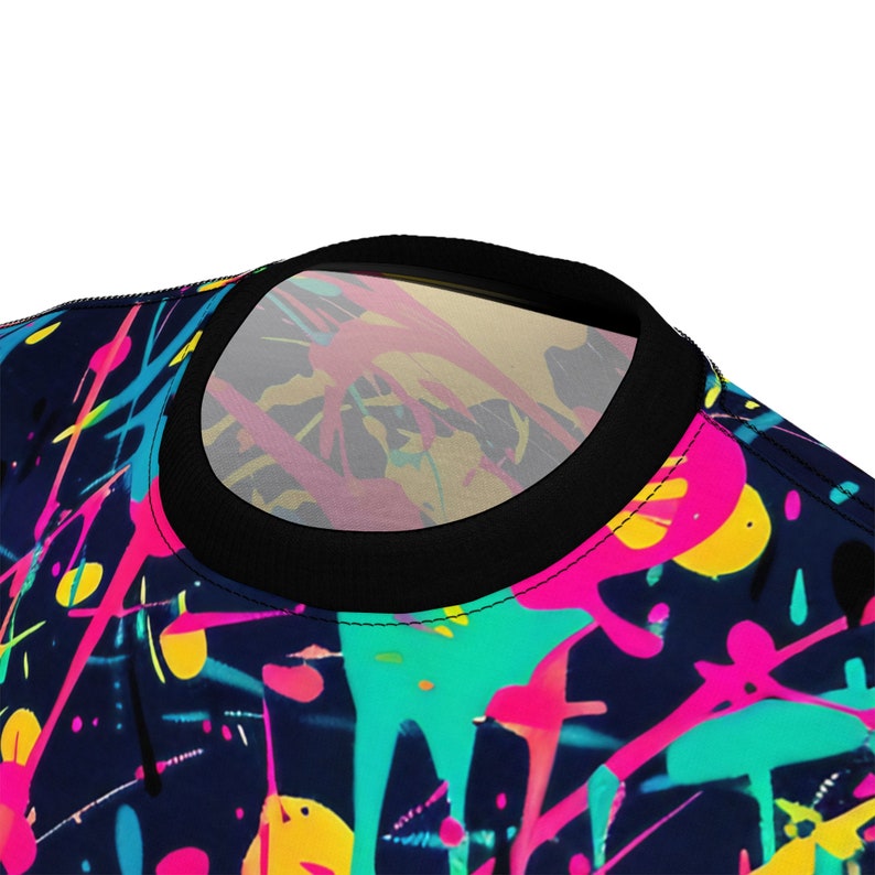 Paint Splatter Pattern on Black AOP Shirt - Rad Paint Shirt - Funky All ...
