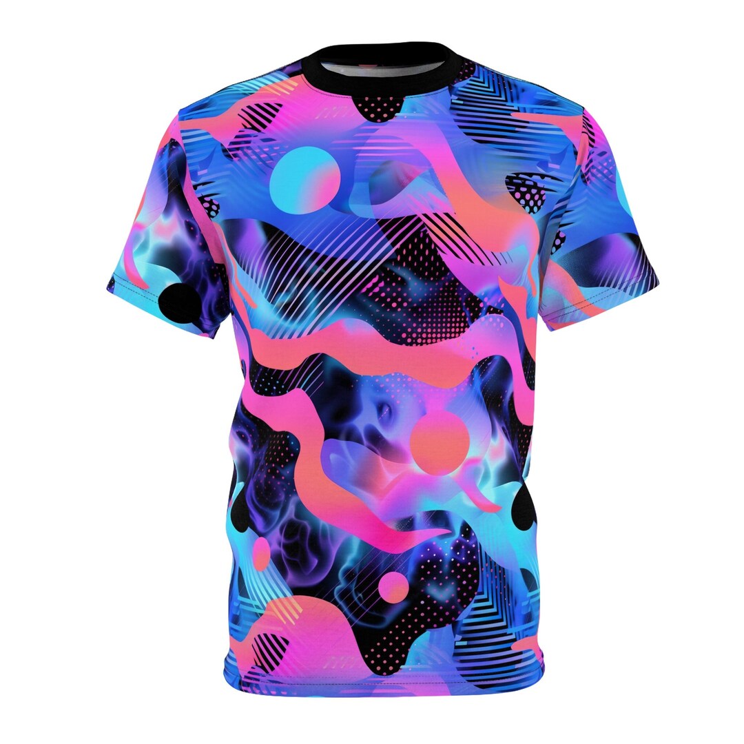 Cool Color Vapor Wave Psychedelic Print Pattern AOP Shirt - Funky All ...