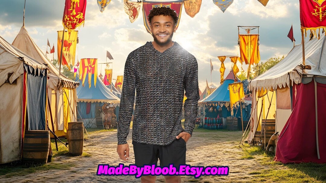 Weathered Chainmail Hoodie - AOP Rusty Chainmail Armor Print on Comfy ...