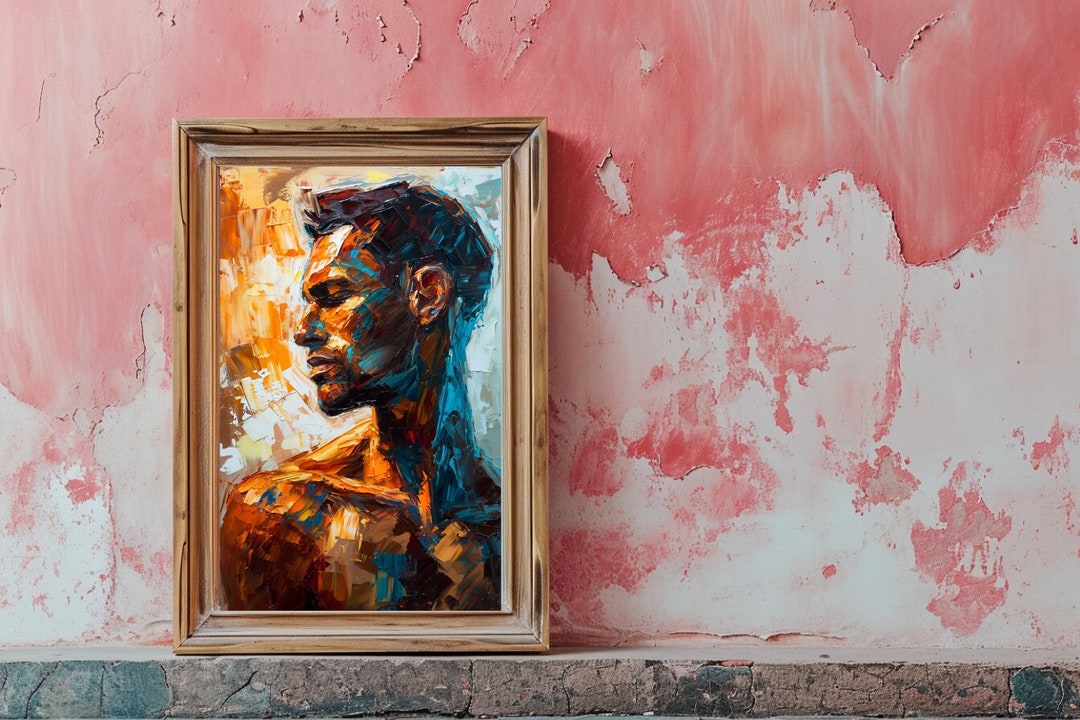 Choosing the Light - Abstract Painting of a Man - Portrait of a Man ...