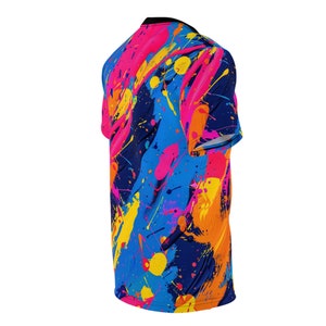 Paint Splatter Pattern on Blue AOP Shirt - Cool Paint Shirt - Funky All ...