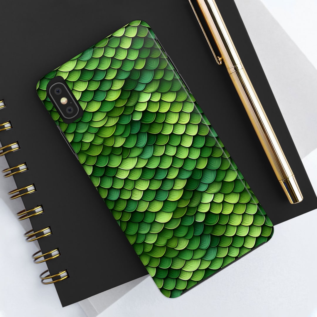 Awesome Green Dragon Scales Pattern Print on iPhone Case - Tough Phone ...