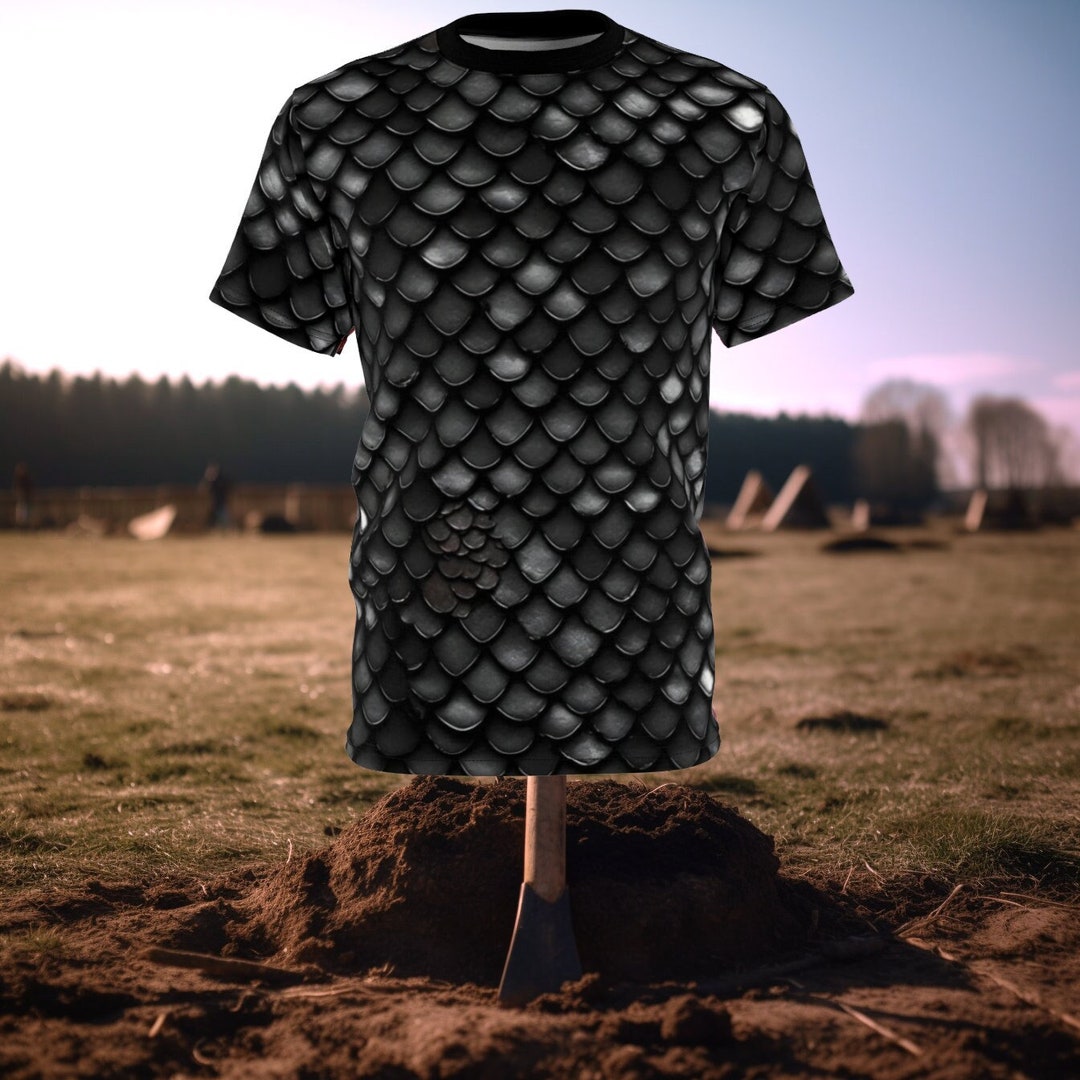 Black Dragon Scales AOP Tee Shirt - All Over Print T-shirt - Scale ...