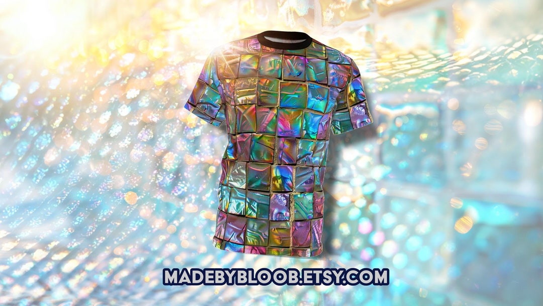 Beautiful Iridescent Tile Pattern All Over Print T-shirt, Unisex Tee ...