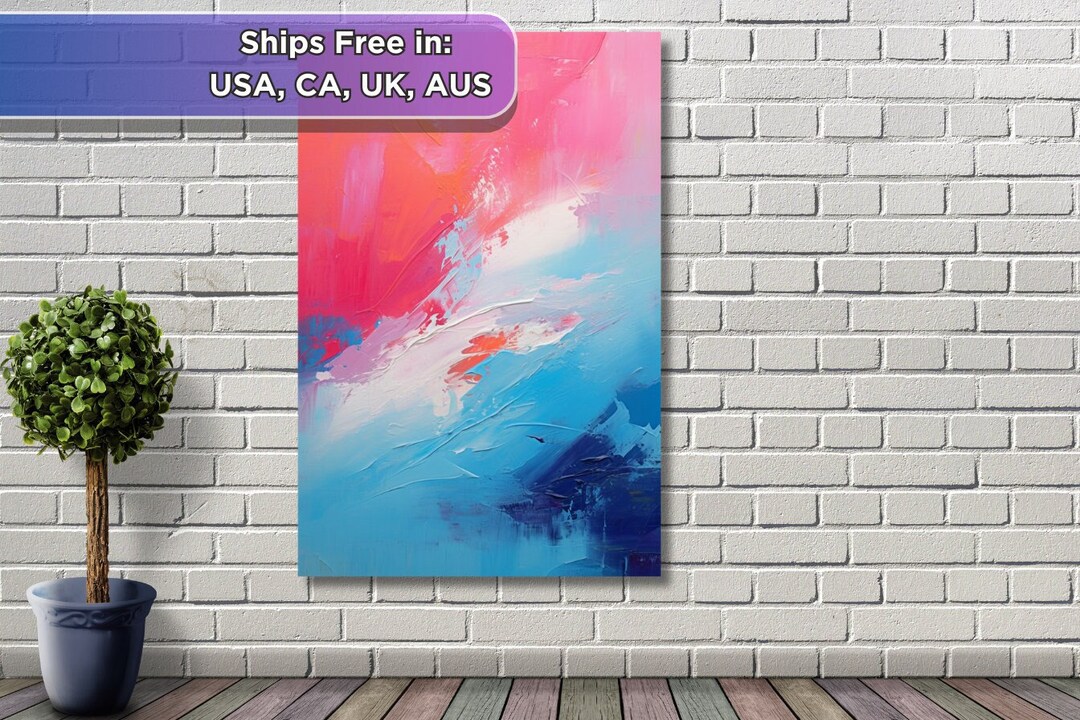 Beach Sunset Colors - Abstract Oil Painting Print on Canvas - Etsy