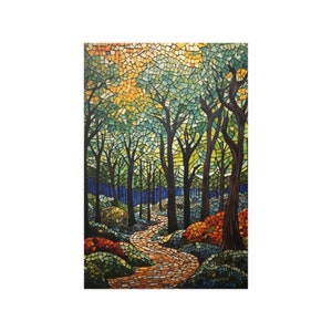 Mosaic Tile Forest Path Poster - Wall Art - High Resolution - Satin ...