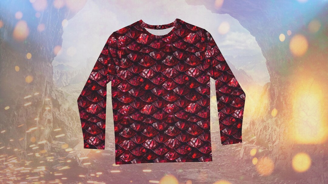 Gem Series: Ruby Dragon Scales, Fantasy Dragon Scale AOP Shirt, Ruby ...
