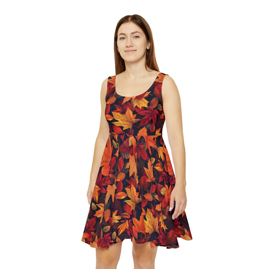 Fall Foliage Autumn Colors AOP Dress All Over Print Skate Dress Women's ...